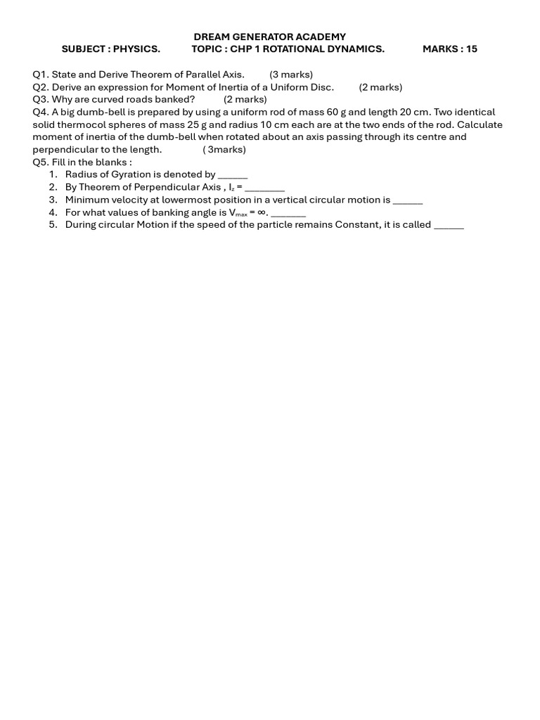 Physics CHP 1 Test | PDF