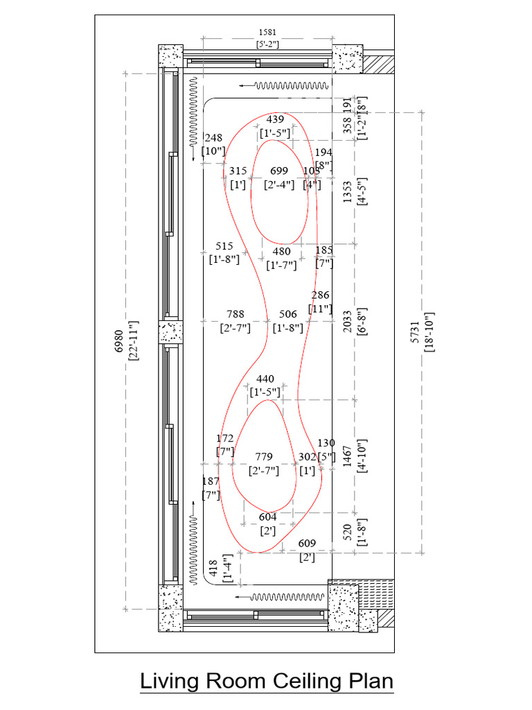 Living Room Ceiling With Dimensions | PDF