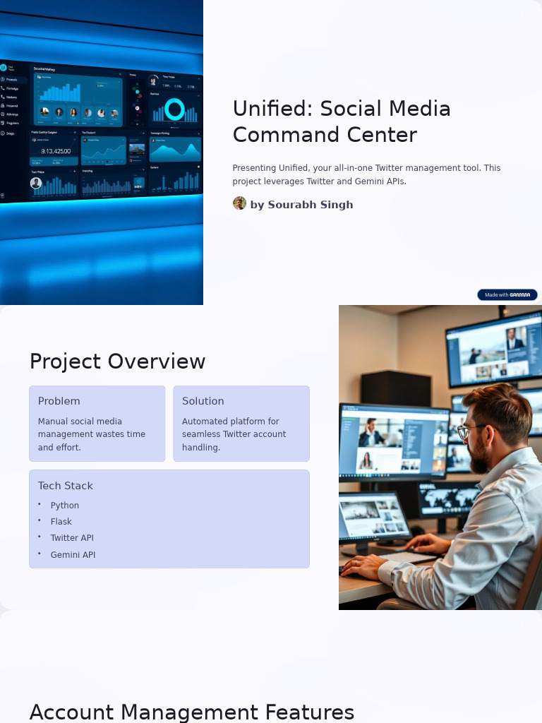 Unified Social Media Command Center | PDF | Social Media | Popular Culture & Media Studies