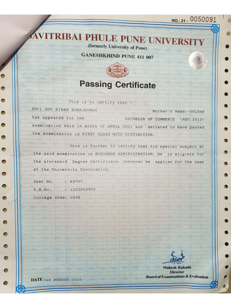 Passing Certificate | PDF
