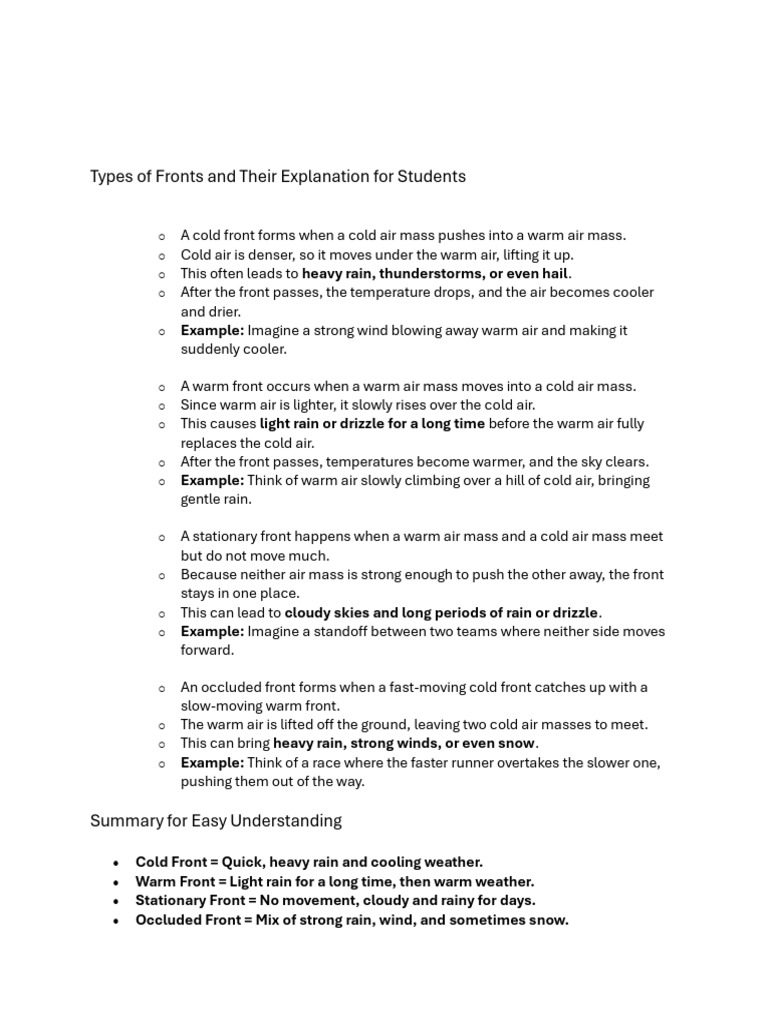 Understanding Weather Fronts in Geography | PDF | Rain | Physical Geography