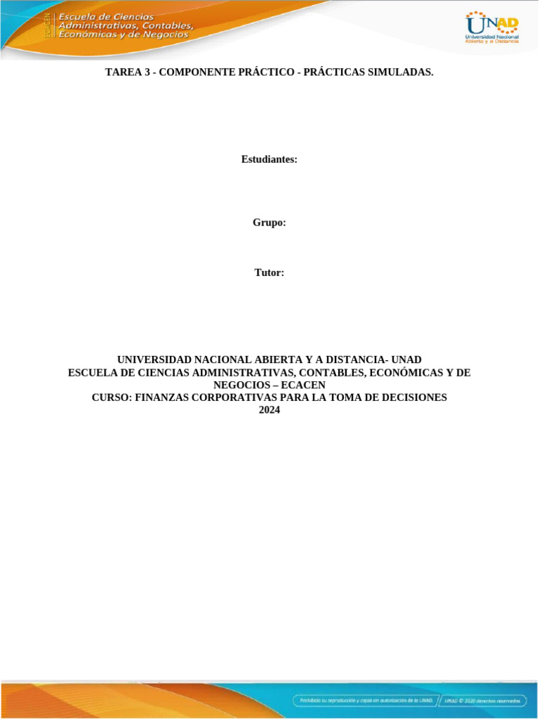 Tarea 3: Prácticas Simuladas en Finanzas | PDF | Auditoría | Contabilidad
