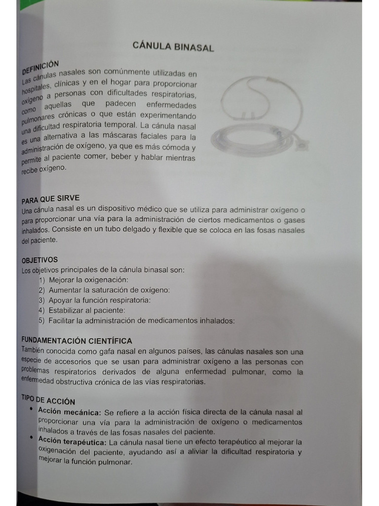 Cánula Binasal | PDF
