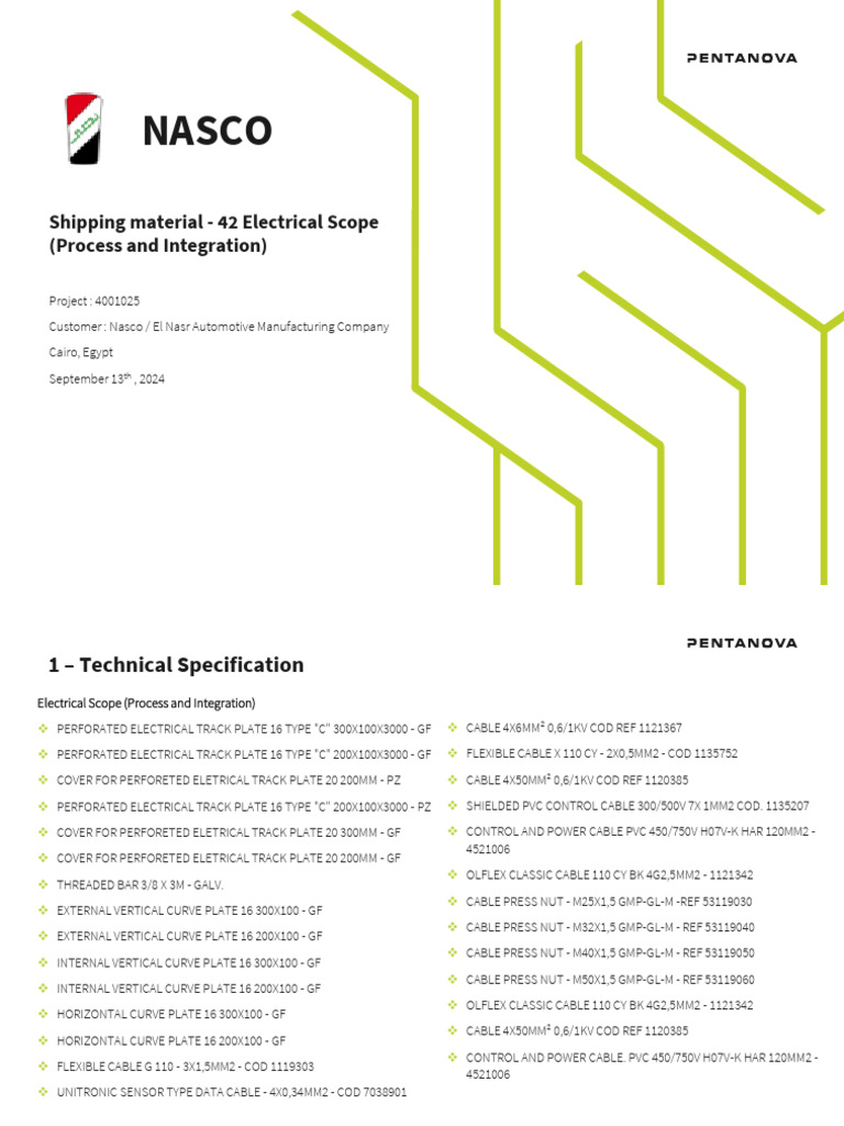 4001025 - Shipping material - 42 Electrical Scope (Process and ...