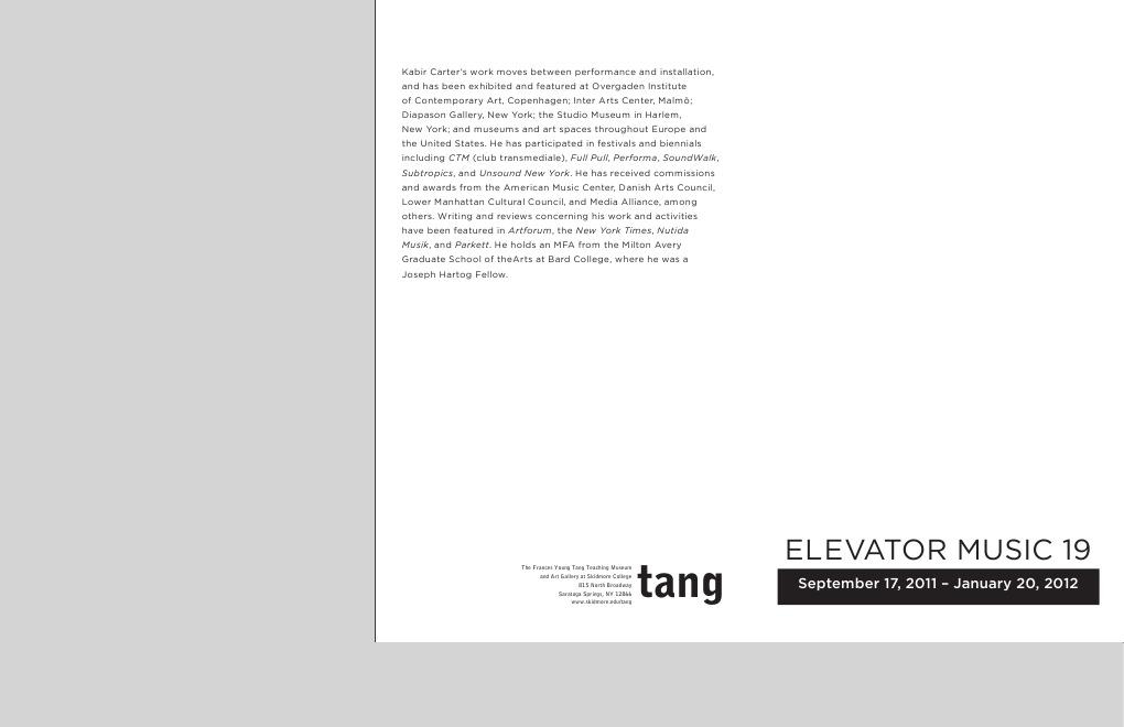 Elevator Music 19: Kabir Carter's Sound Art | PDF | Waves | Sound