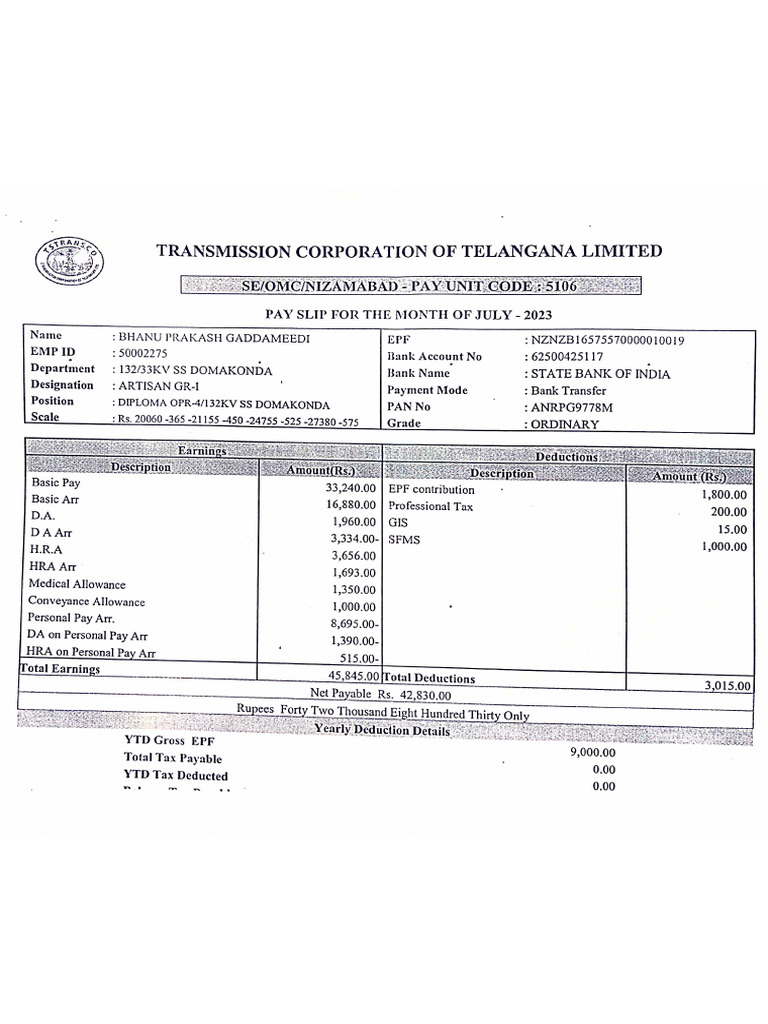Bhanu Pay Slips | PDF