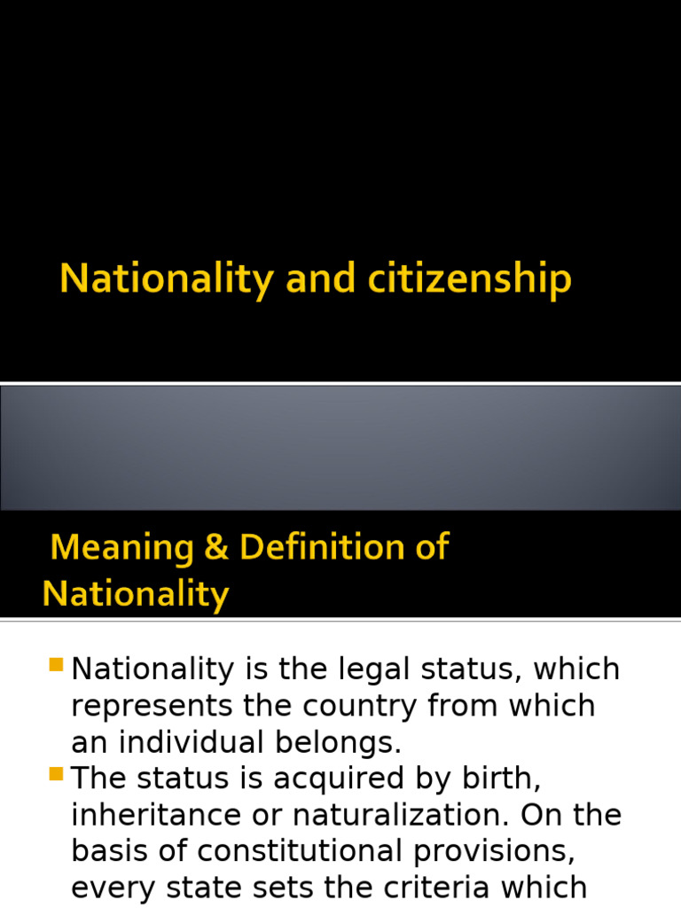 Nationality vs. Citizenship Explained | PDF | Nationality | Naturalization