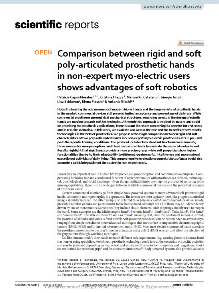 Comparison_between_rigid_and_soft_poly-articulated | PDF | Prosthesis | Robotics
