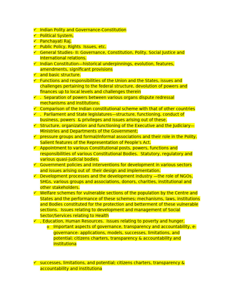 Indian Polity and Governance Overview | PDF