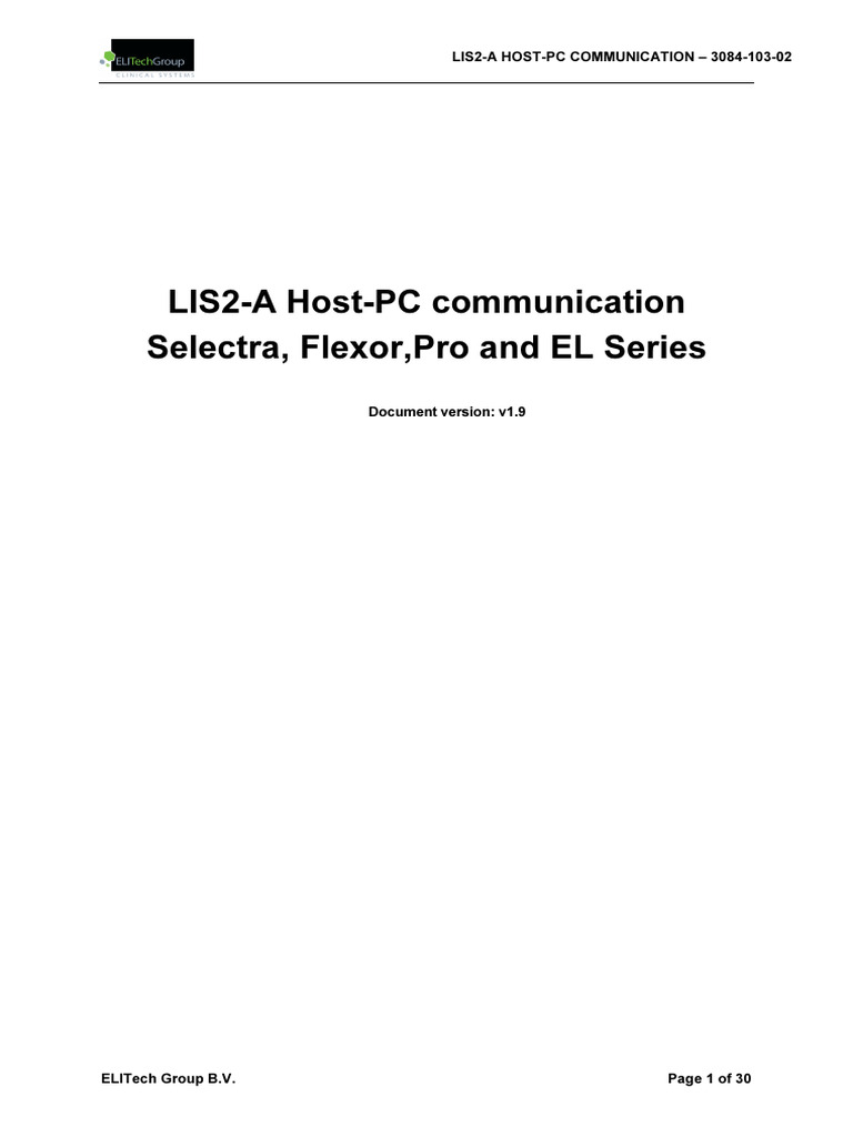3084-103-02 Vitalab LIS2-A Host-PC Protocol v1.9 | PDF | Ascii ...