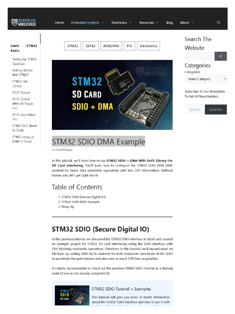 STM32 SDIO DMA Example | PDF