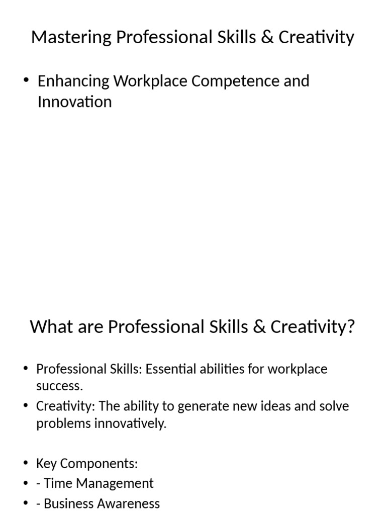 Professional Skills Creativity | PDF | Creativity | Critical Thinking