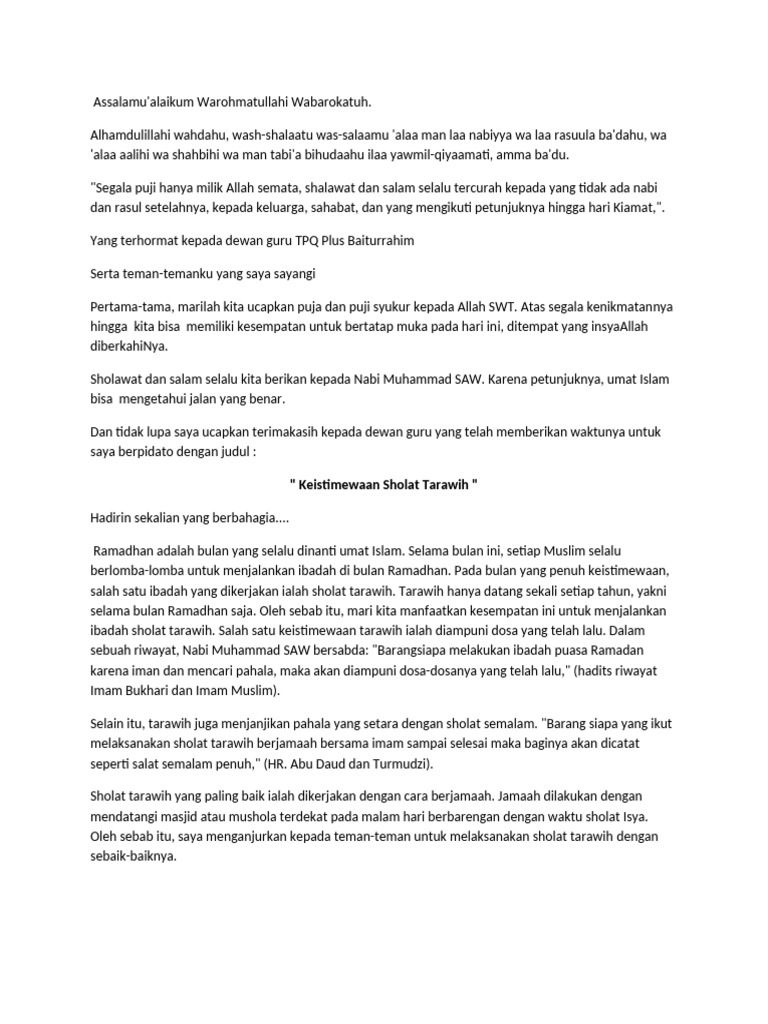 Teks Pidato TPQ | PDF