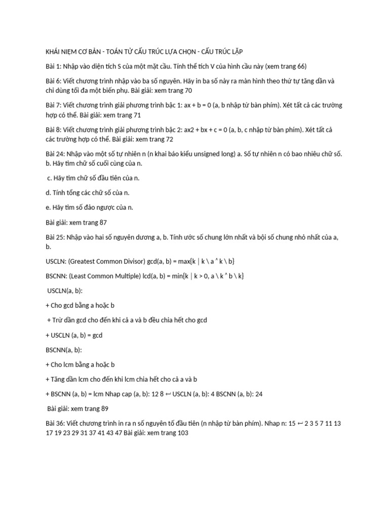 300 bài code C (có lời giải) | PDF