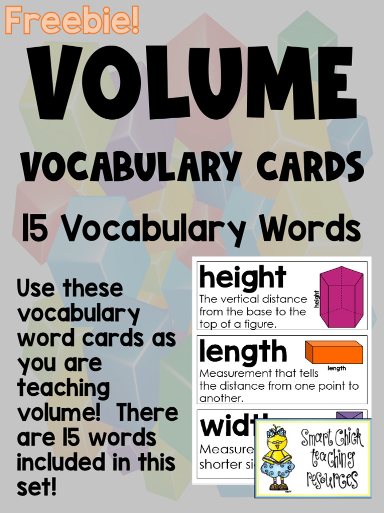 Volume Vocabulary Word Cards | PDF | Shape | Area