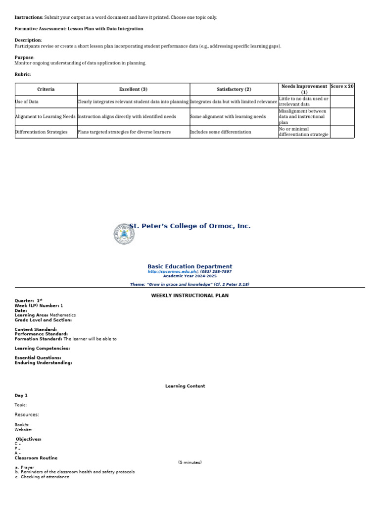 Lesson Plan Making Activity | PDF | Learning | Lesson Plan