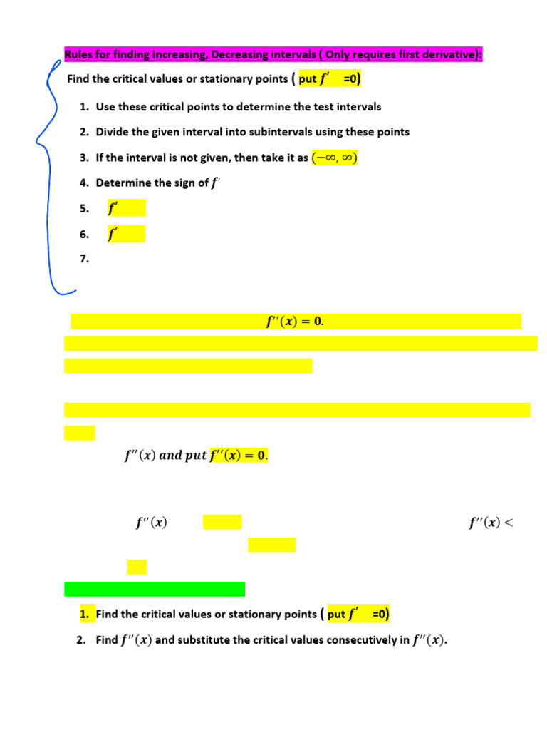Increasing - Decreasing - Maxima Minima With Appl. | PDF