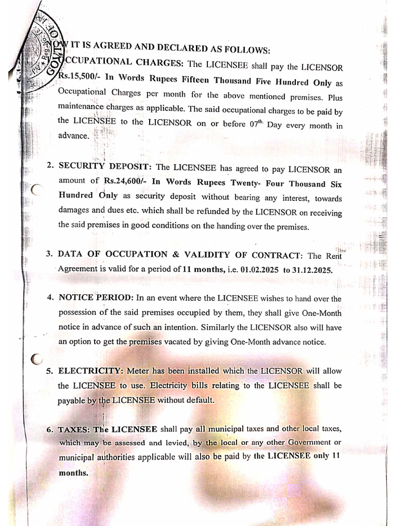 Keshav Rent Agreement New | PDF