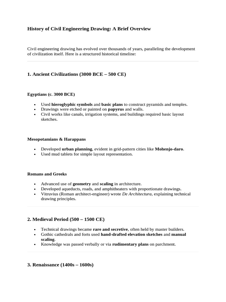 History of Civil Engineering Drawing | PDF | Technical Drawing ...