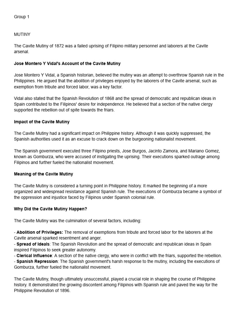 cavite revolution or mutiny | PDF