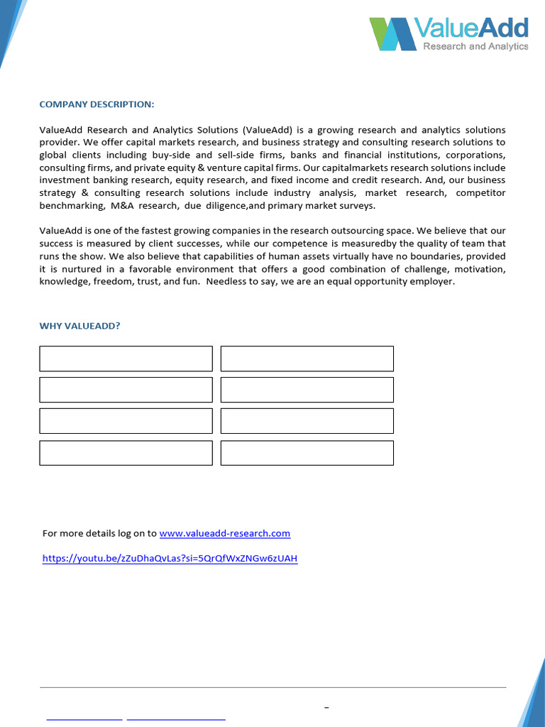 ValueAdd JD - Credit Research Analyst | PDF | Financial Analyst | Business