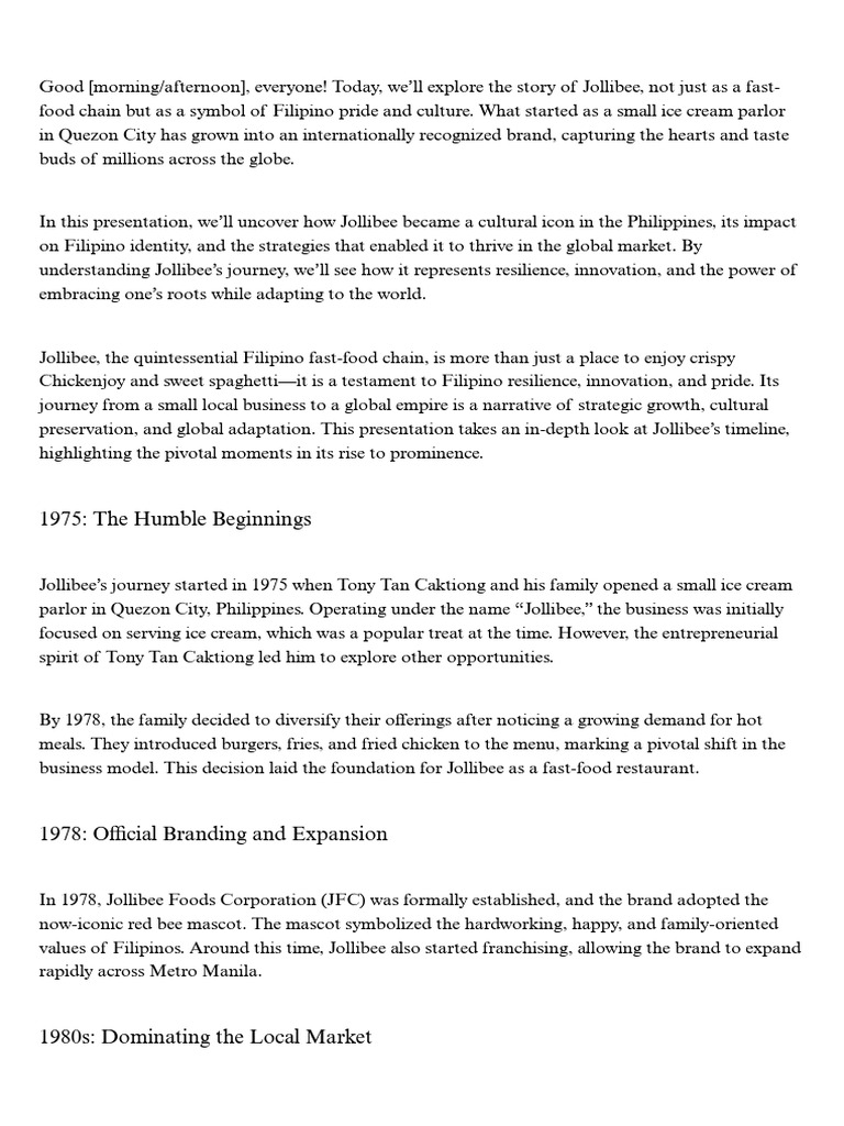 Jollibee Presentation Gcworld | PDF