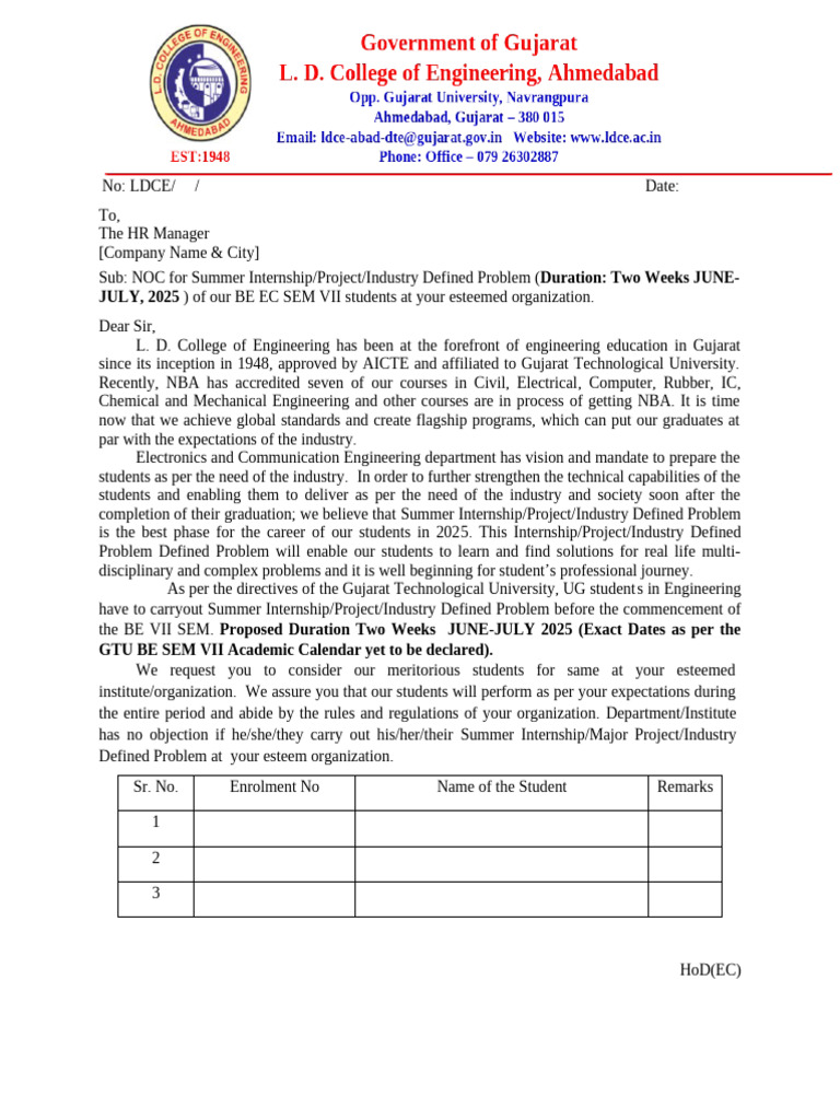 1.NOC BE EC VISEM 2026batch | PDF | Engineering