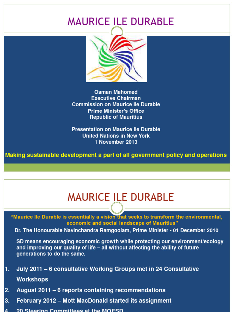 4074 Maurice Ile Durable PDF | PDF | Sustainability | Sustainable Development