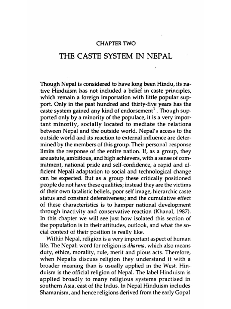 Caste System in Nepal | PDF