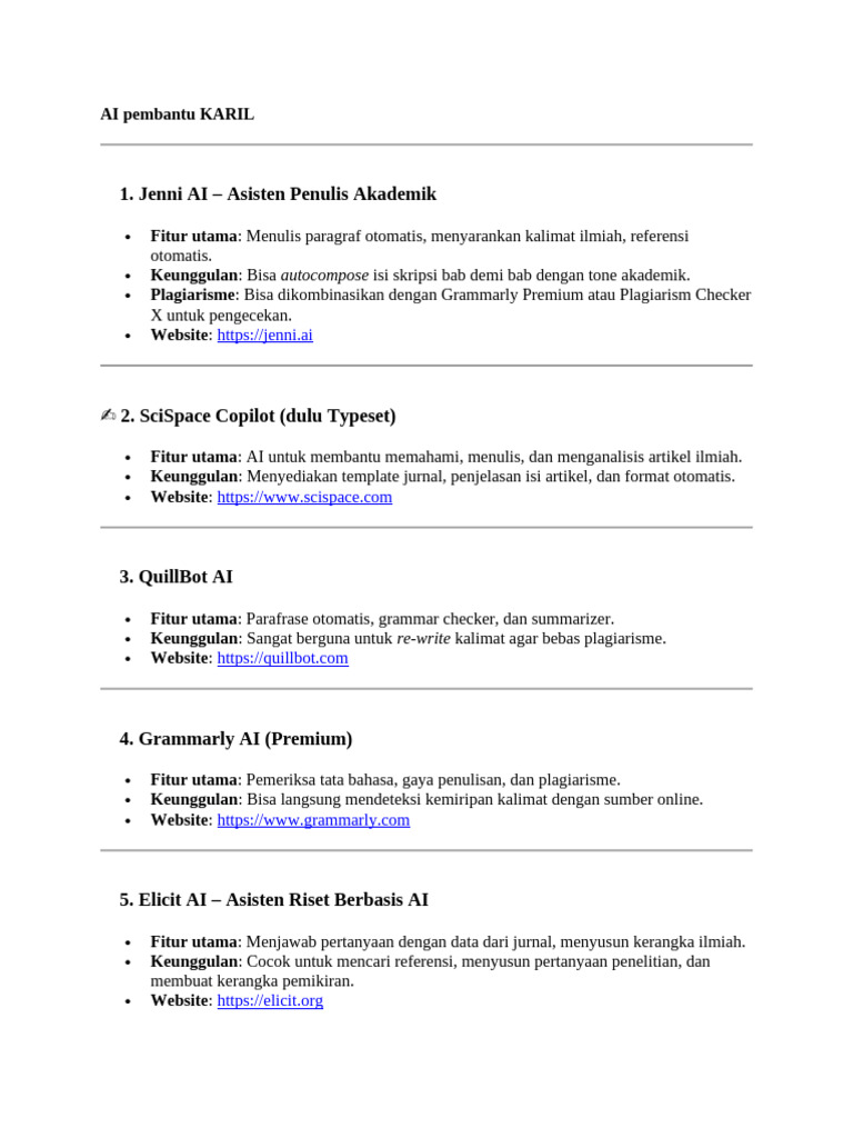 AI Pembantu KARIL | PDF