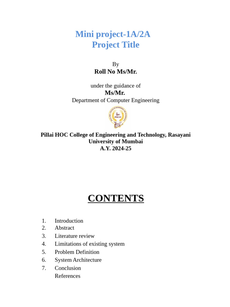 Se and Te Miniproject PPT Format | PDF