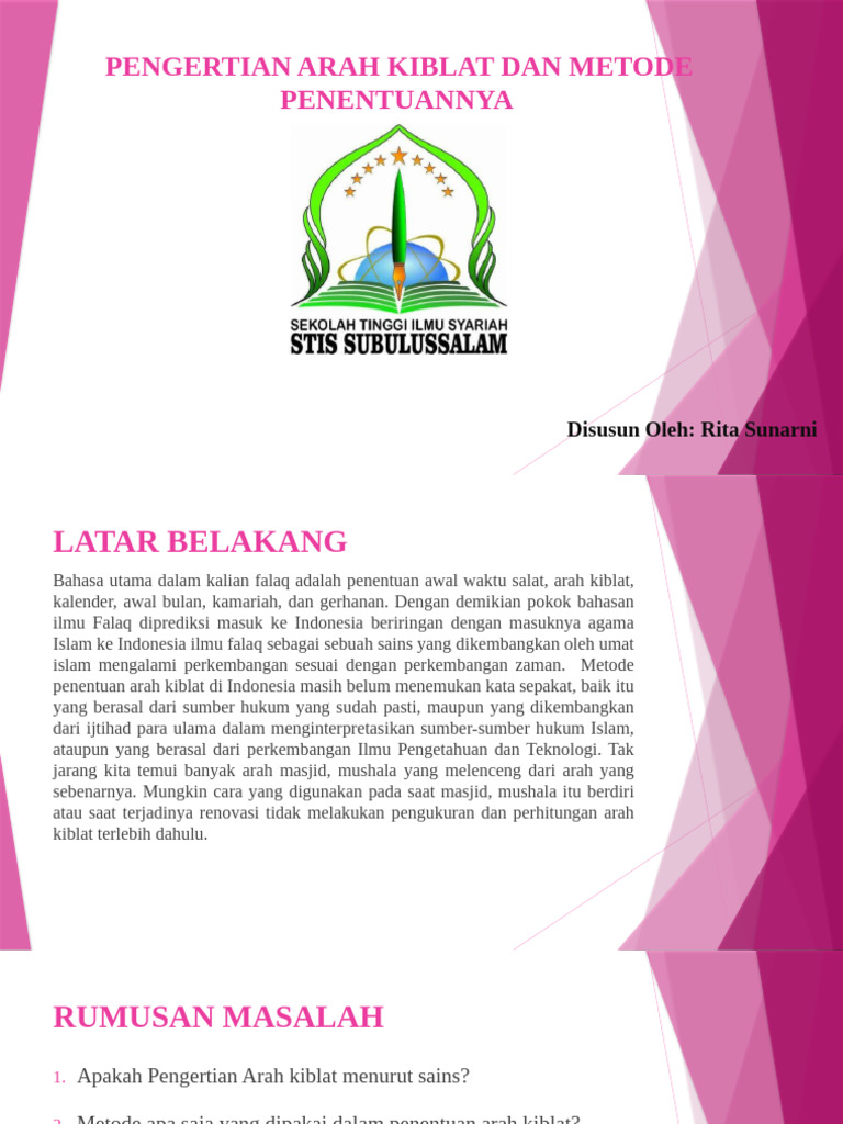 PENGERTIAN ARAH KIBLAT DAN METODE PENENTUANNYA | PDF