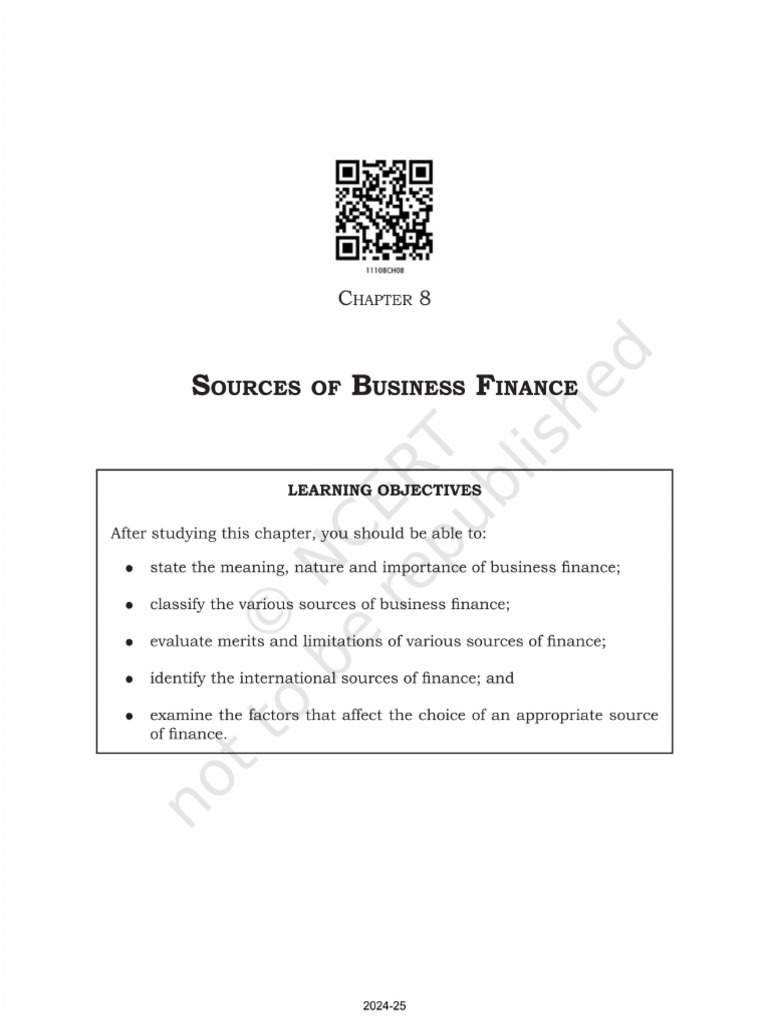 Sources of Business Finace | PDF