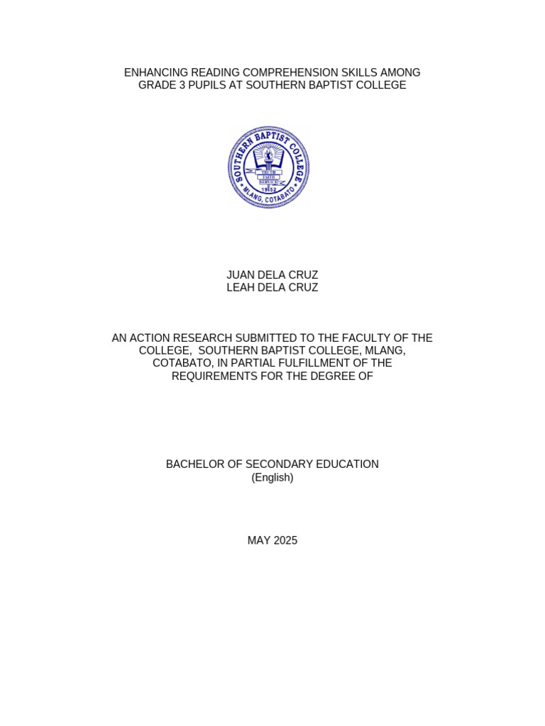 Action Research Cover Page | PDF