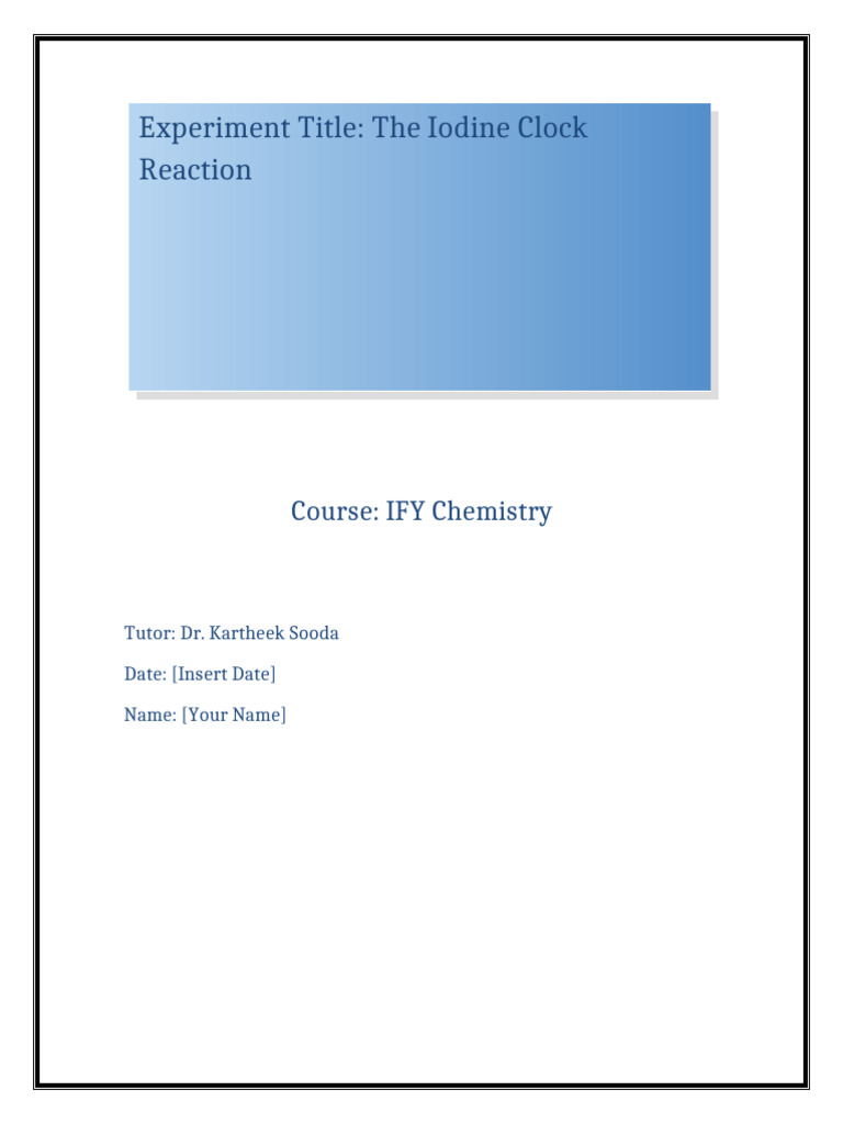 Exp 2 (Updated) | PDF | Reaction Rate | Chemical Reactions