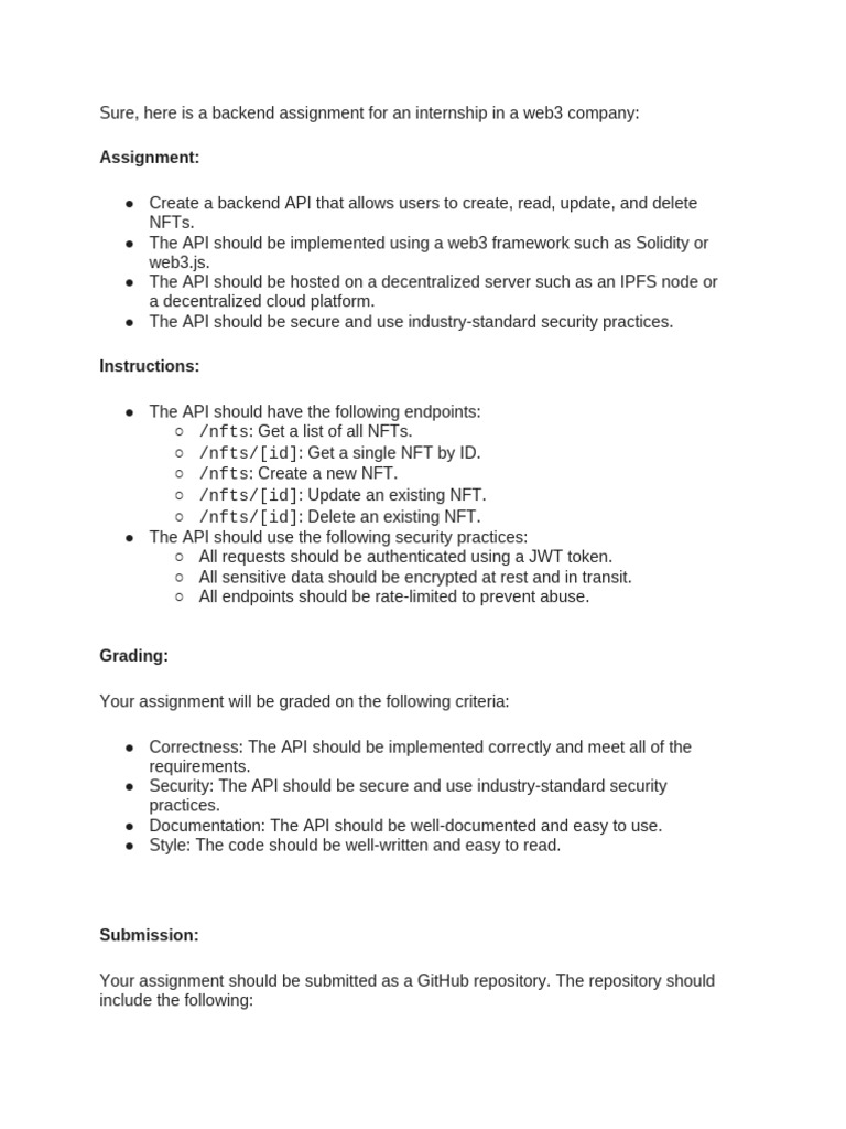 Backend Assignment | PDF