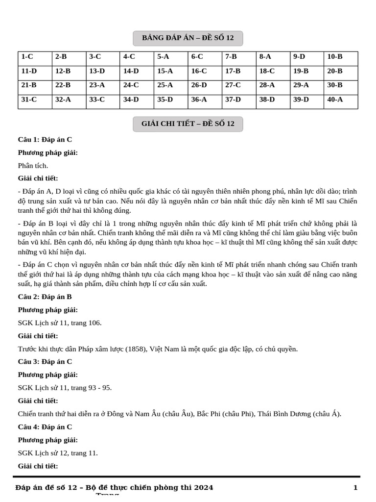 HDG de So 12 Mon Lich Su | PDF