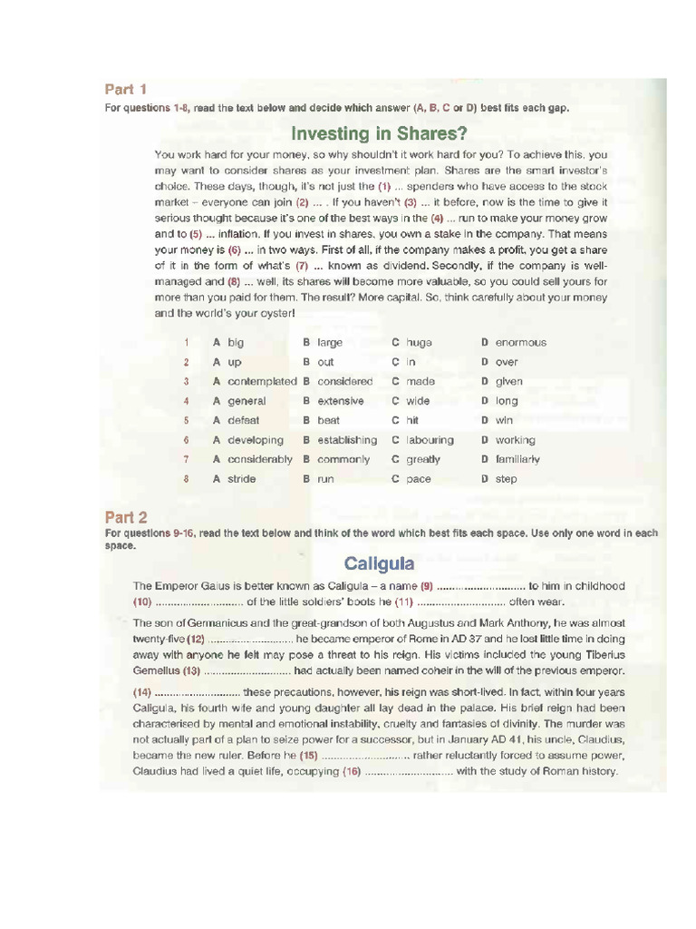 C2 Reading & Use of English Practice 6 | PDF