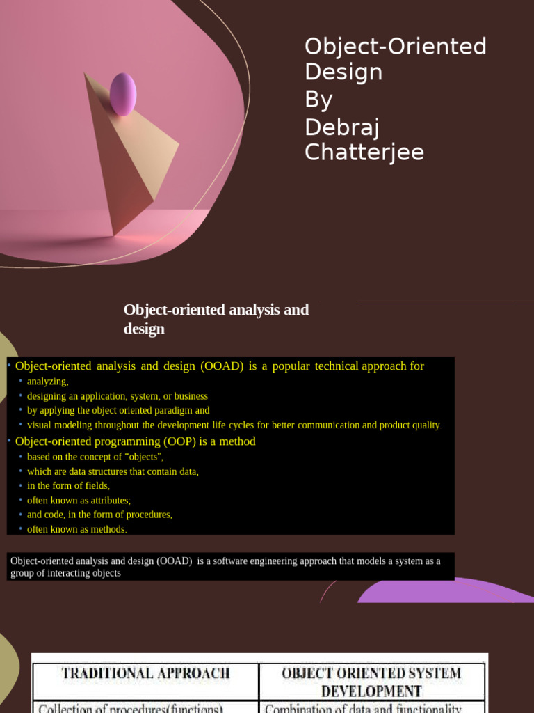 Object Oriented Design | PDF | Object Oriented Programming | Class (Computer Programming)