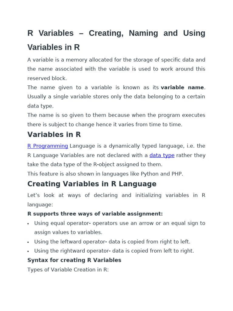 RVariables | PDF | Variable (Computer Science) | Scope (Computer Science)