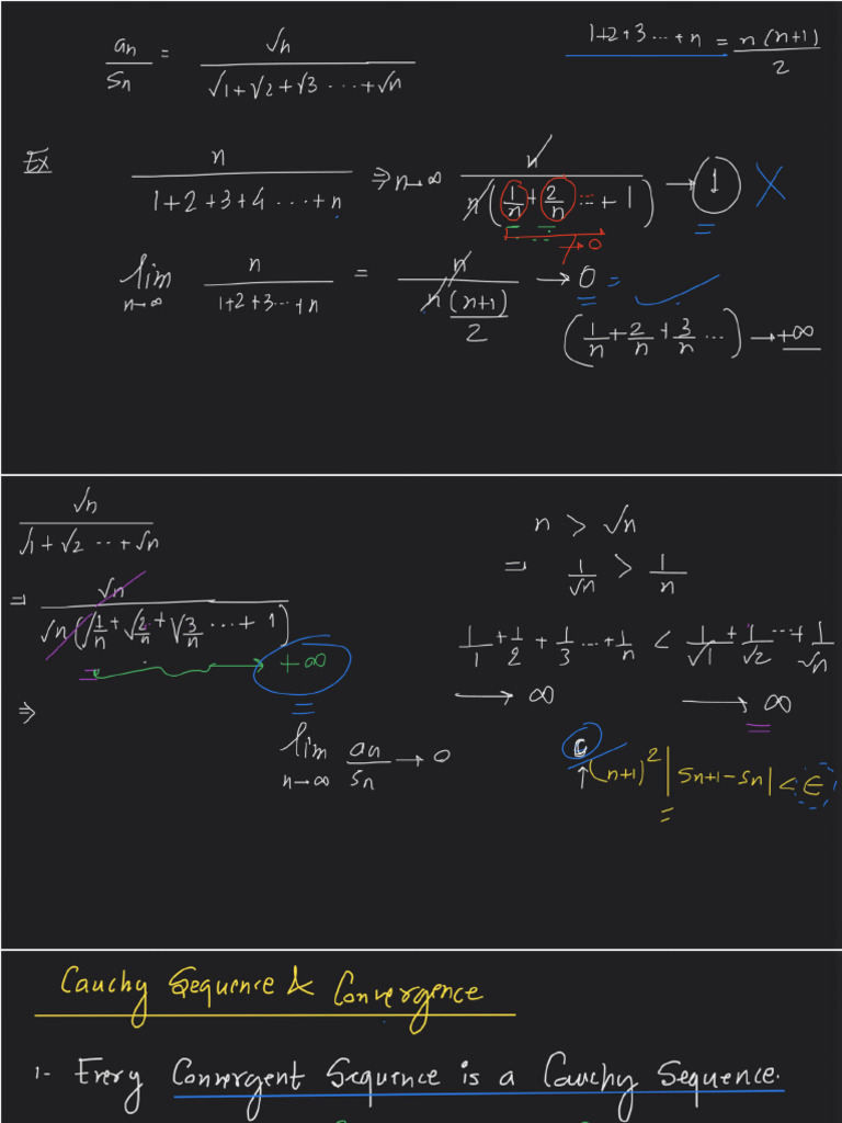 Practice Problems On Real Sequences Part III With Anno | PDF