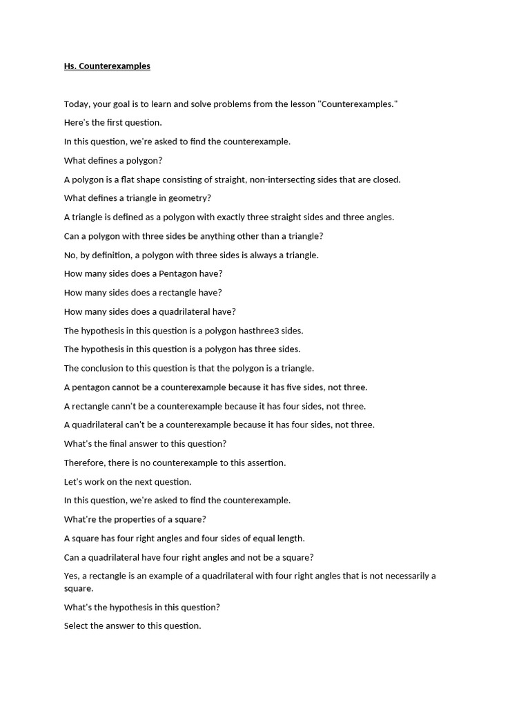Counter Examples | PDF