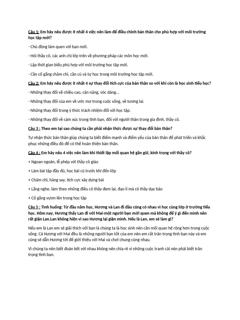 TỰ LUẬN HDTN | PDF