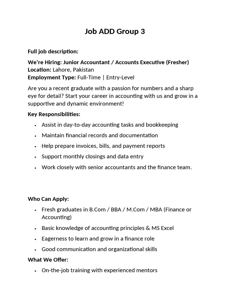 Job ADD Group 3 | PDF