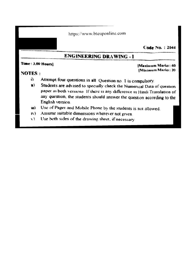 All 1 Sem Engineering Drawing 1 2044 Mar 2021 | PDF