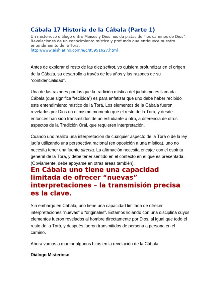 Orígenes y Revelaciones de la Cábala | PDF | Kábala | Tora