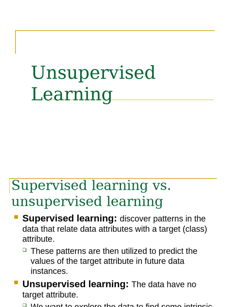 Unsupervised Learning | PDF | Cluster Analysis | Applied Mathematics