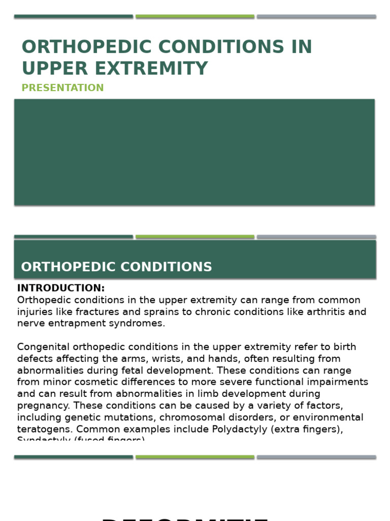 Orthopedic Conditions in Upper Extremity | PDF | Benign Tumor | Shoulder