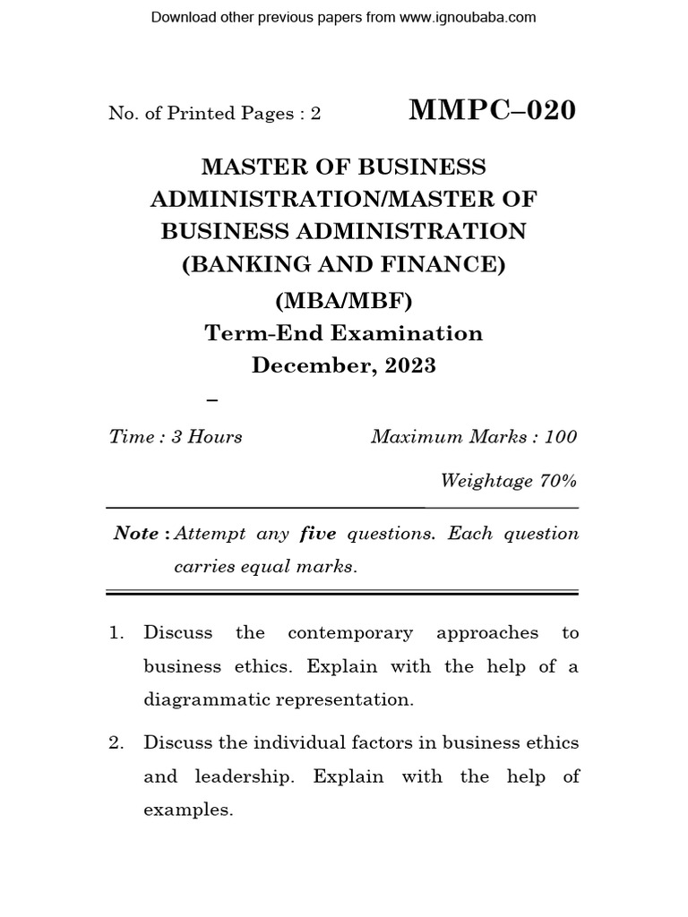 MMPC-020 Dec 2023 | PDF