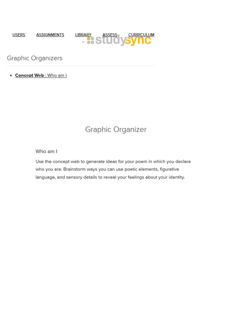 StudySync - Graphic Organizer - I'm Nobody! Who Are You | PDF